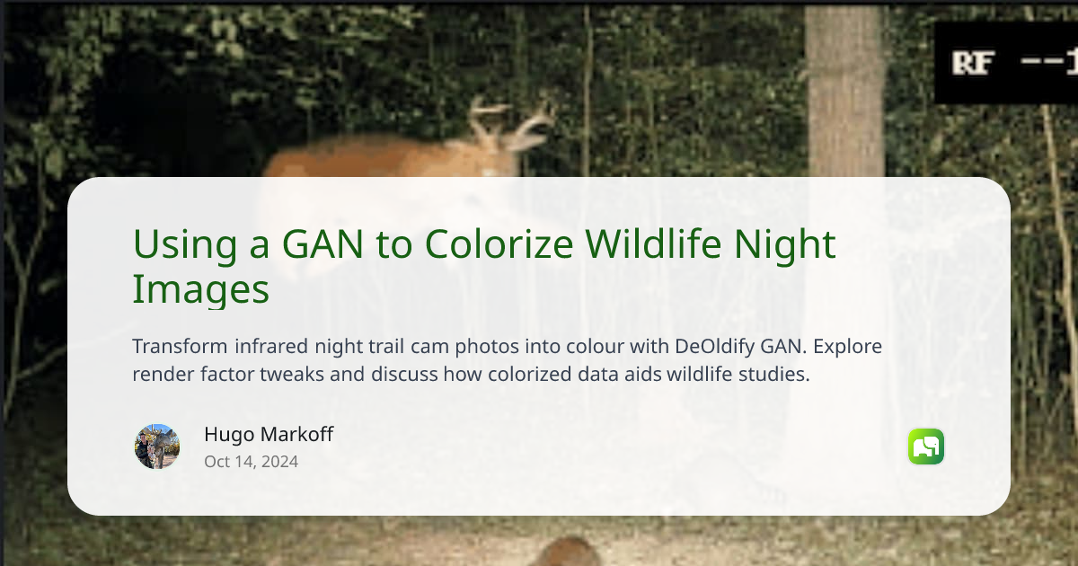 Using a GAN to Colorize Wildlife Night Images