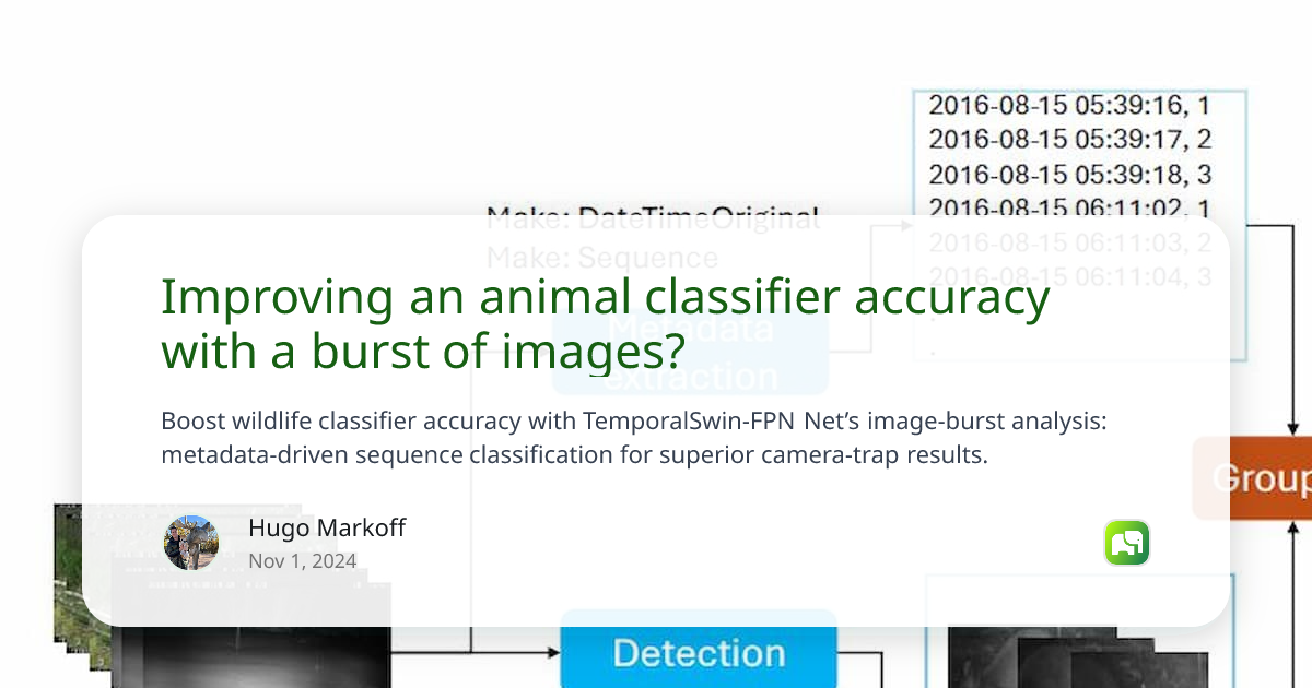 Improving an animal classifier accuracy with a burst of images?