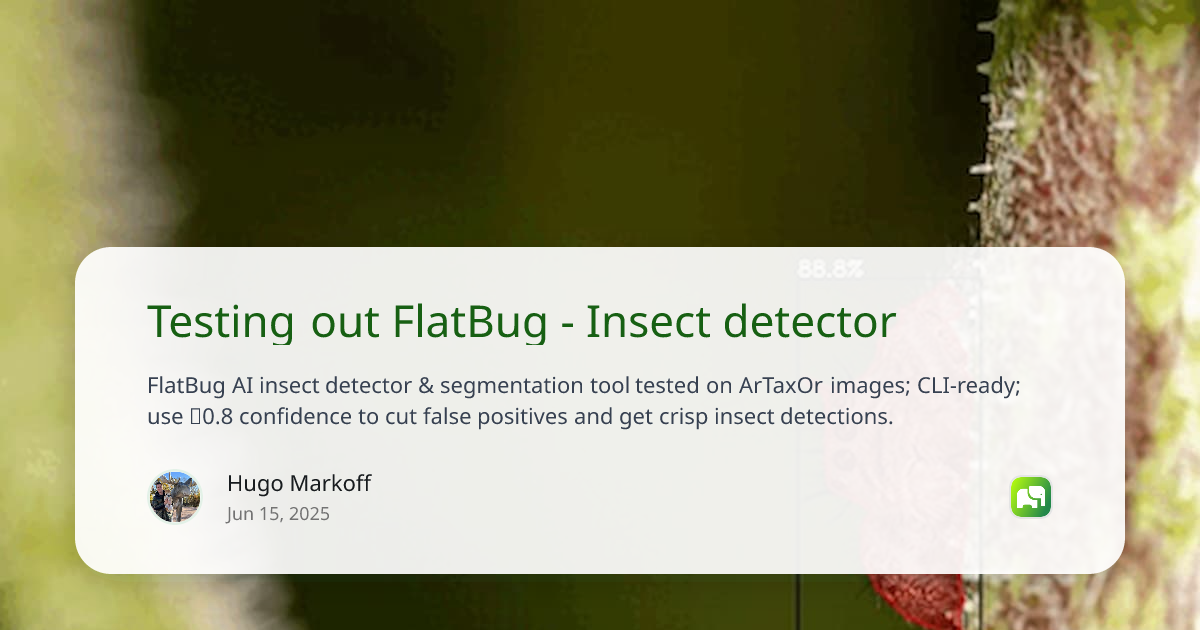 Testing out FlatBug - Insect detector